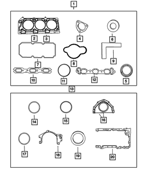 2005-2011 Mopar Engine Lower Gasket Package 68002252AA | Mopar America