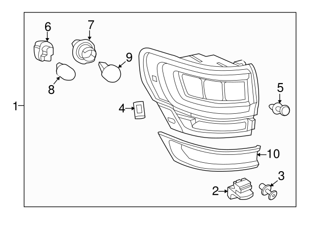 2014-2020 Jeep Grand Cherokee Tail Lamp Assembly - Passenger Side (RH ...