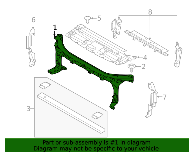 2015-2021 Ford Radiator Support ml3z16138a | TascaParts.com