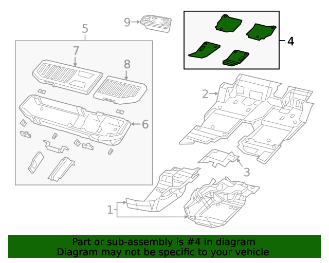 7LT59TX7AA - Floor Mat 2020-2024 Jeep Gladiator | Mopar Factory Parts ...