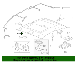 2007-2014 GM Light Opel Gray Sunshade Retainer 15882854 GM ...