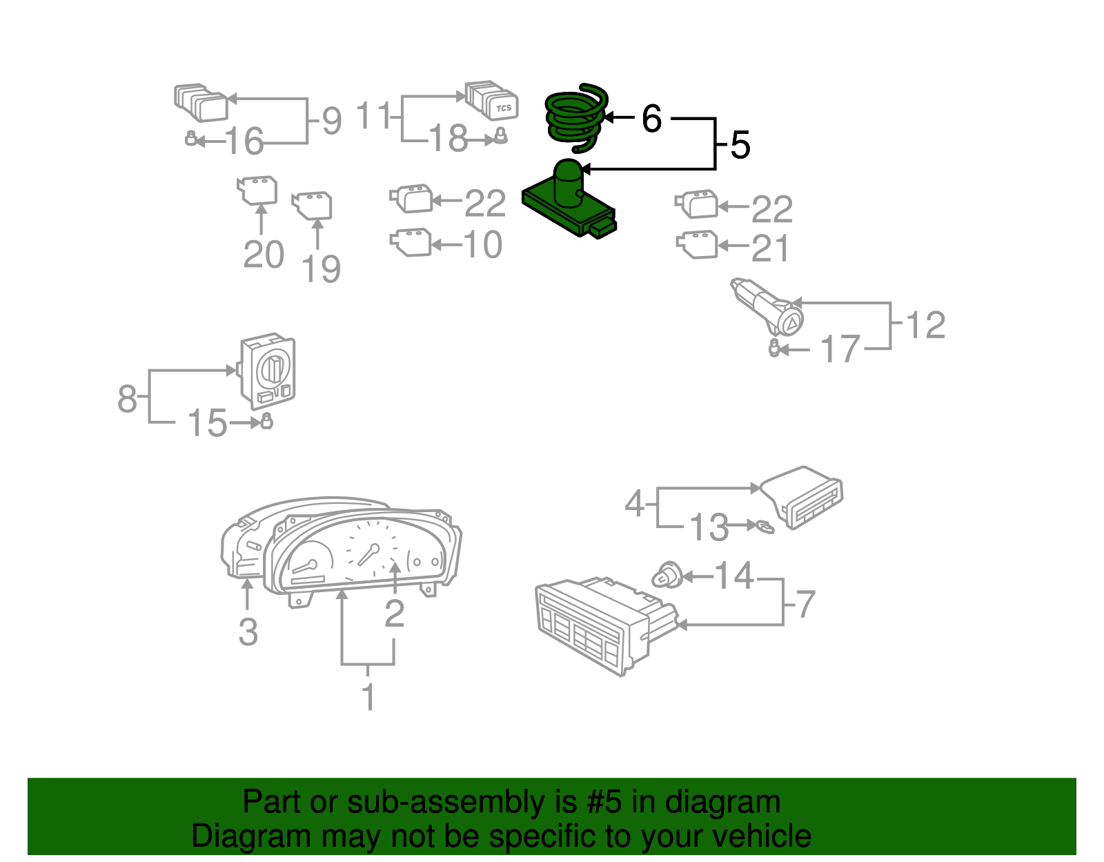 Genuine Solar Sensor for 2001-2005 Saab 9-5 | Part# 5046909 | Over 30% ...