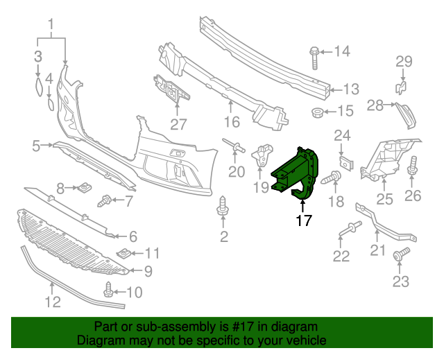 2014-2018 Audi Bumper Bracket 4G0-807-134-B | Genuine Audi Parts