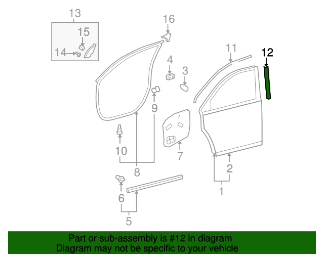 75969-0E020 - Black Out Tape - 2008-2013 Toyota Highlander | OEM ...
