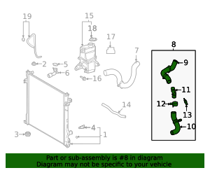 2020-2022 Toyota Radiator Coolant Hose 16057-F0070 | OEM Parts Online