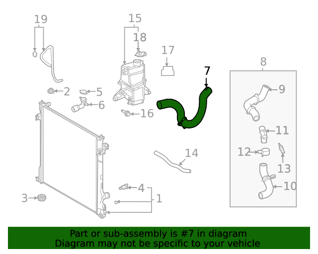 2020-2023 Toyota Radiator Coolant Hose 16572-F0150 | Toyota Parts Center