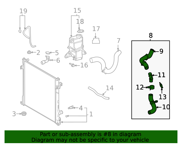 2020-2023 Toyota Radiator Coolant Hose 16057-F0070 | OEM Parts Online