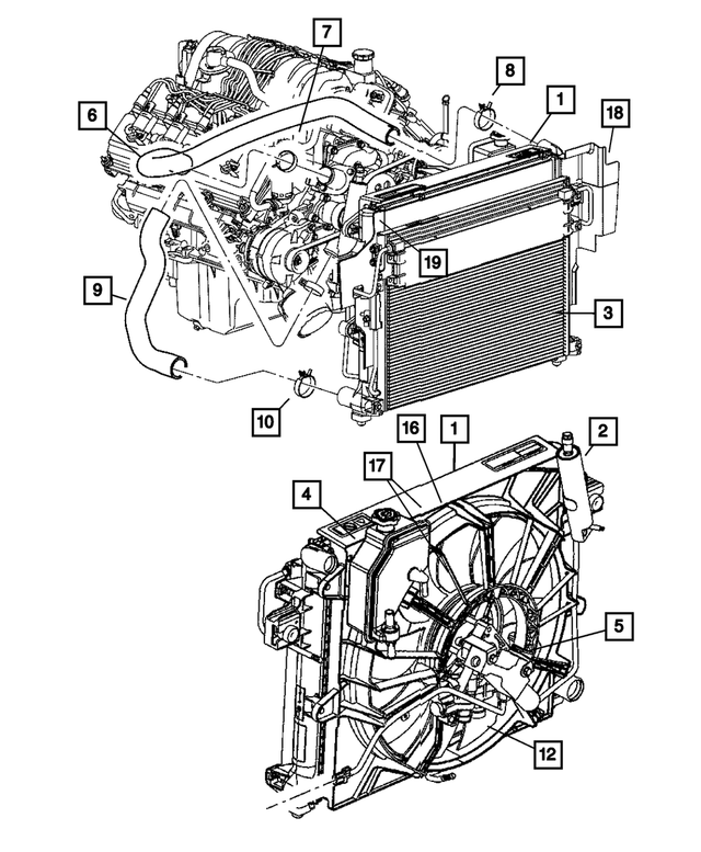 2006 Jeep Grand Cherokee Radiator Cooling Fan Module 5159121AC | Mopar ...