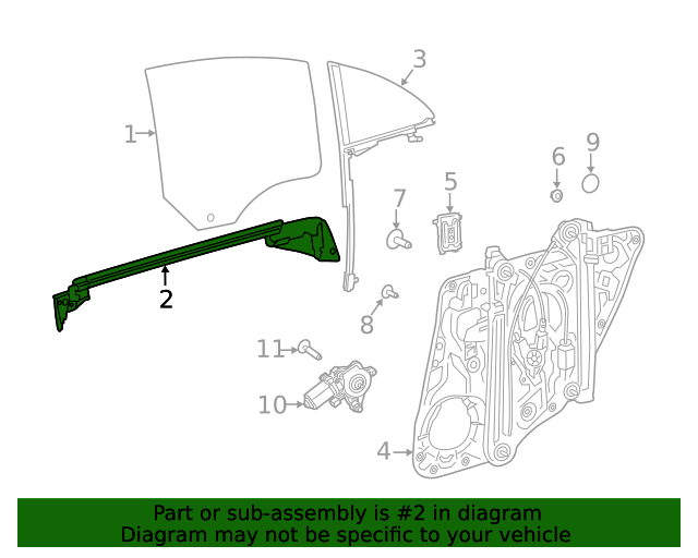 118-735-07-00-27 - Window Channel 2020-2023 Mercedes-Benz ...