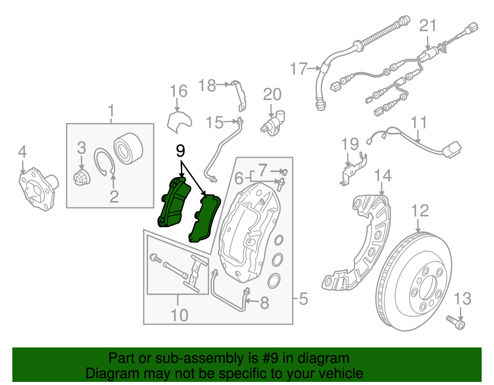2007-2015 Audi Q7 Brake Lining 7L0-698-151-AG | Audi USA Parts