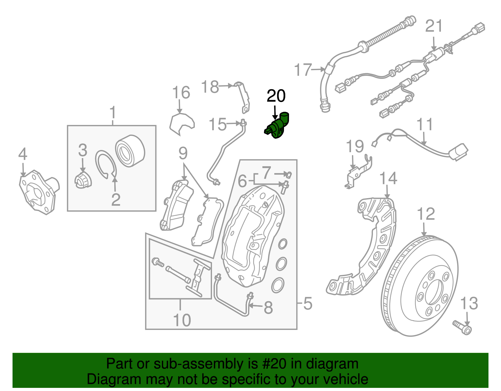 2010-2015 Audi Q7 ABS Sensor WHT-005-651-A | Audi USA Parts