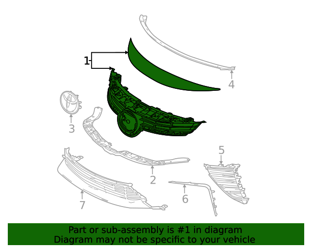 53101-62900-C0 - Grille Assembly - 2016-2018 Toyota Mirai | OEM Genuine ...