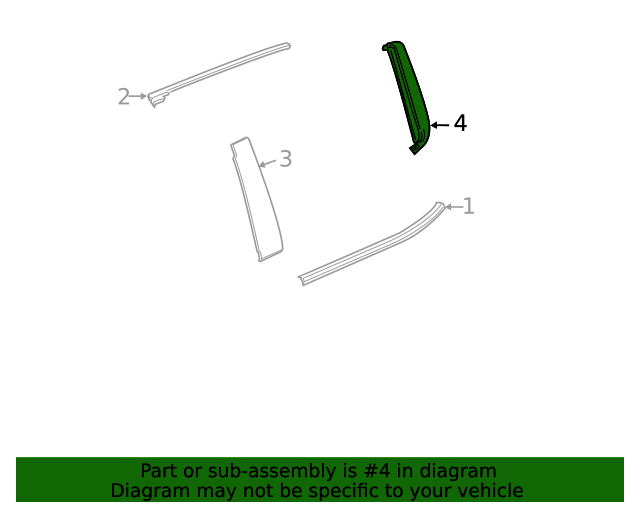 2019-2021 GMC Sierra 1500 Rear Driver Side Door Window Frame Rear ...