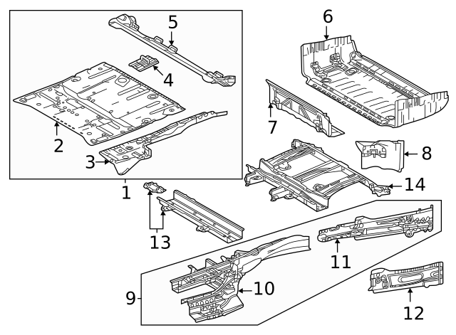 2021-2023 Toyota Sienna Floor Pan 58114-08030 | Toyota Parts Center