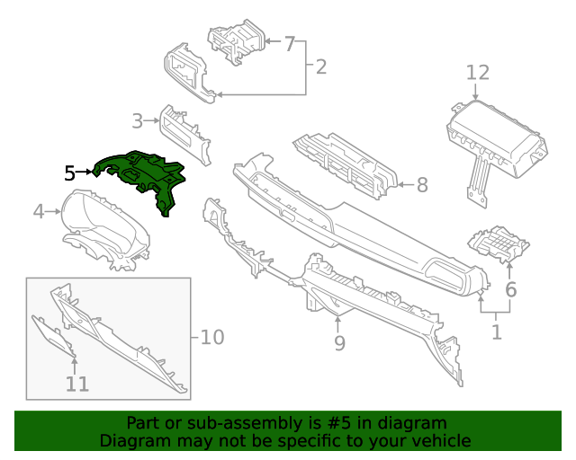 84724-S9000 - Cluster Bezel Bracket 2020-2022 Kia Telluride | Kia.Parts ...