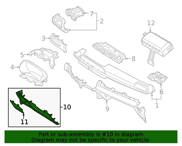 2020-2021 Kia Telluride Knee Bolster 84750-S9000WK | QuirkParts