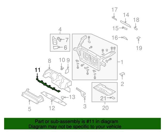 2009-2010 Nissan GT-R Radiator Support Air Deflector Bracket 62290 ...