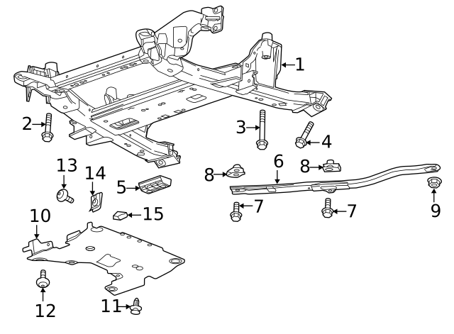 2020-2021 Cadillac CT4 Drivetrain and Front Suspension Cradle 84779050 ...