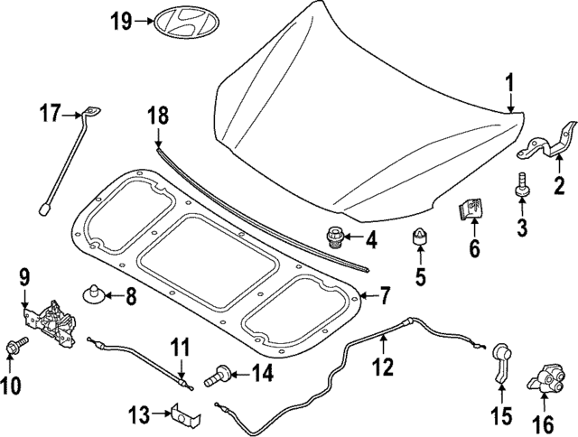 2022-2024 Hyundai Hood Emblem 86305-GI000 | OEM Parts Online