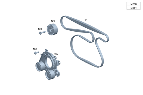 V-Belt, Belt Tensioner, Guide Pulley for 2021 Mercedes-Benz E 350 ...
