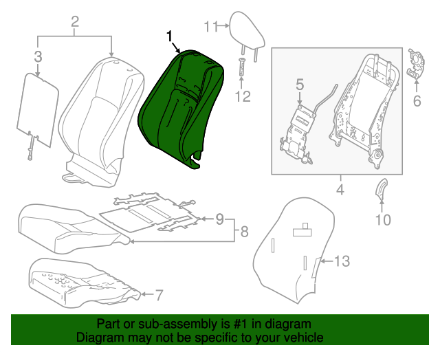 71505-53030 - Seat Back Cushion 2021-2024 Lexus | AutoNationParts.com