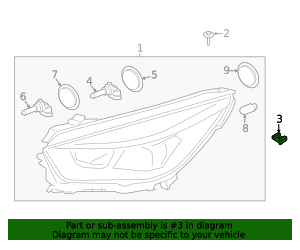 2020-2021 Ford Escape Headlamp Assembly U-Nut -W720720-S300 ...