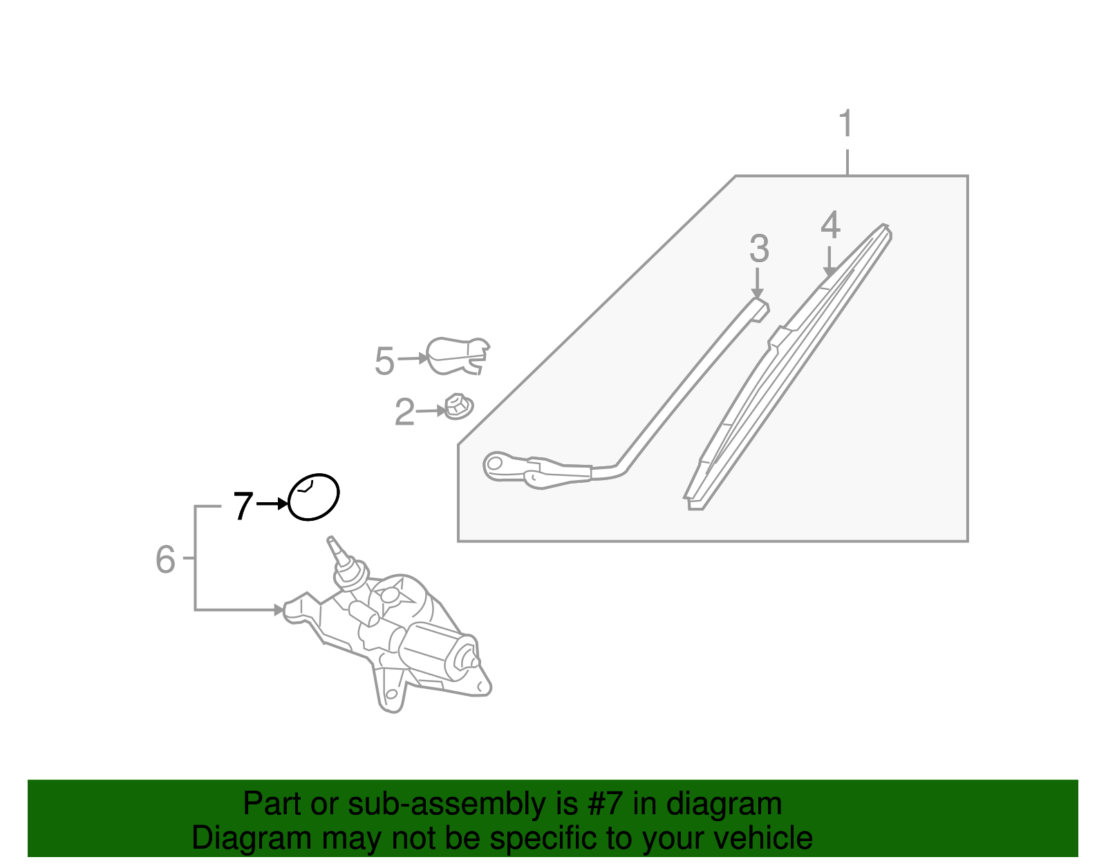 2002-2005 Kia Rio | Back Glass Wiper Motor Gasket | 0K34A-67366 | Kia ...