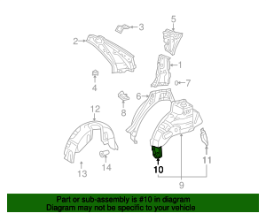 2002-2006 Lexus Inner Wheelhouse Gusset 61642-33030 | OEM Parts Online