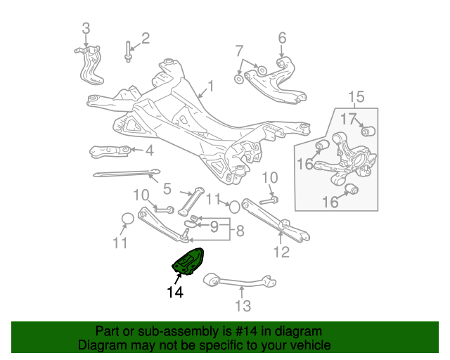 2004-2012 Mitsubishi Trailing Arm Bracket MR589495 | Auto Parts