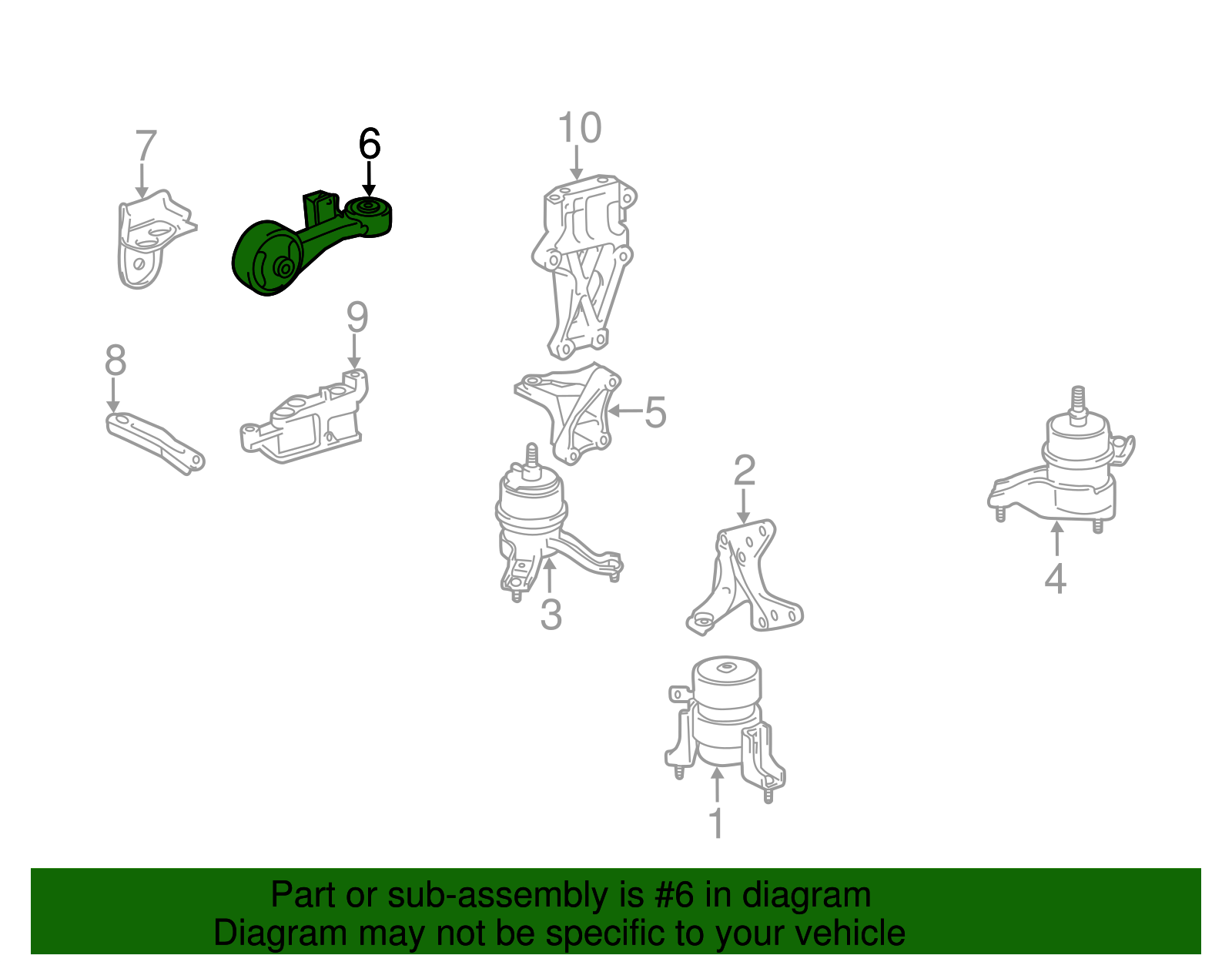 2010-2017 Toyota Camry Engine Moving Control Rod or Torque Arm 12363 ...
