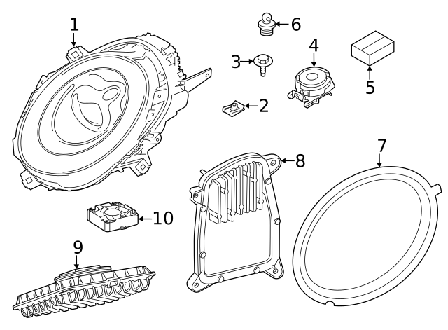 2022 Mini Headlamp Assembly 63-11-5-A21-CA5 | Mini Parts Direct