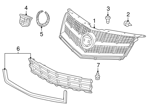Grille & Components for 2011 Cadillac SRX | GMPartsDirect.com