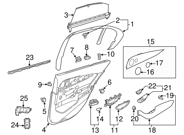 213-730-22-05 - Center Molding - 2017-2020 Mercedes-Benz ...