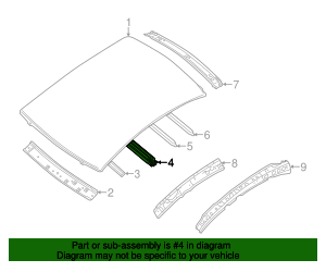G3250-3SGMA - Roof Bow 2013-2019 Nissan Sentra | Nissan Parts ...