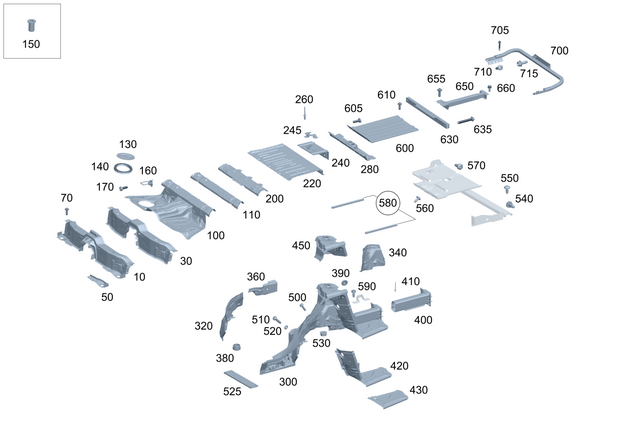 223-690-84-01 - Cover, Rear-End Floor 2021-2025 Mercedes-Benz ...