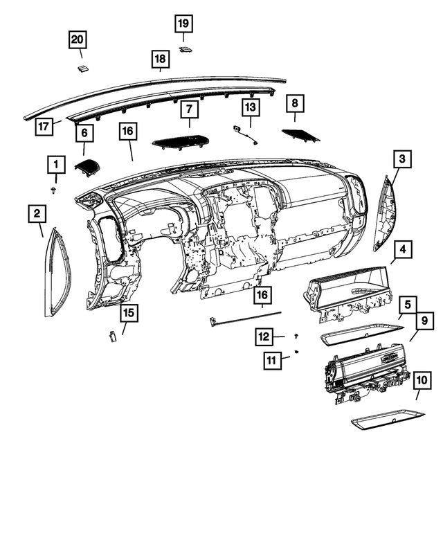 2019-2021 Ram Instrument Panel Glove Box 6YK08TX7AA | My Mopar Parts