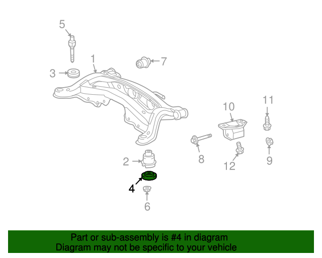 52277-0E020 - Suspension Crossmember, Retainer 2001-2015 Toyota ...