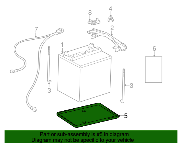 2000-2015 Toyota Battery Tray 74431-52010 | Toyota Parts