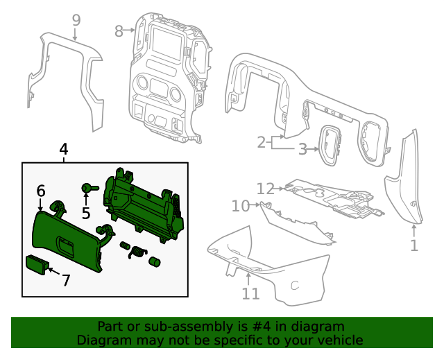 87858534 - Compartment Box 2019-2023 GM | Gateway Buick GMC Parts