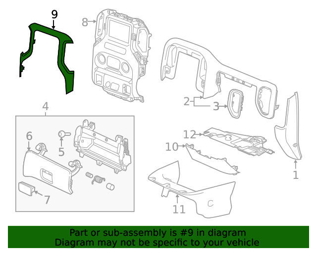 84002448 - Center Bezel - 2019-2023 GM | OEM Parts Quick