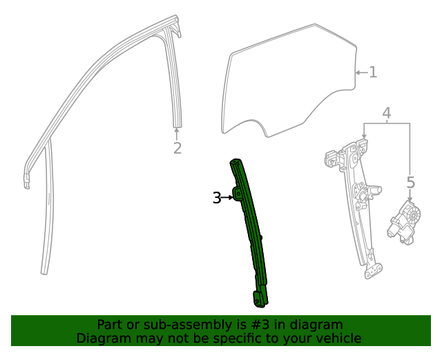 42694986 - Front Driver Side Door Window Channel Retainer 2021-2023 ...