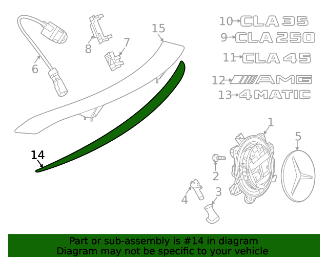 2020-2023 Mercedes-Benz Spoiler 118-790-06-00-64-9149 | MB OEM Parts