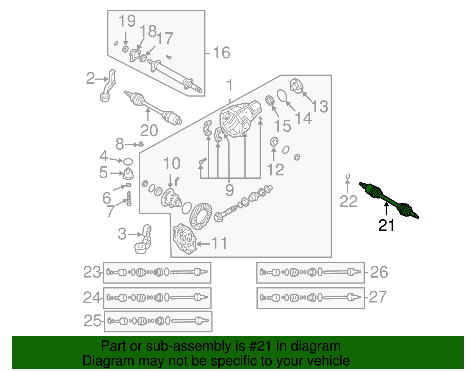 49501-3E111 - Axle Assembly 2006-2009 Kia Sorento | Kia.Parts Store