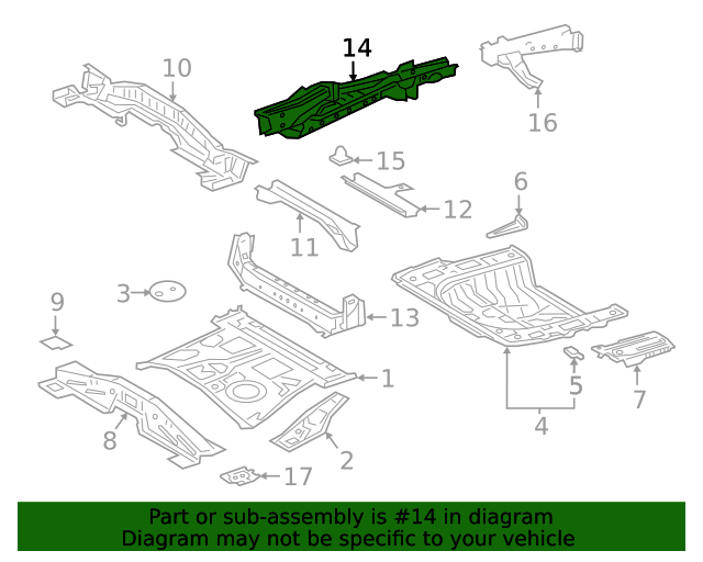 2019-2023 Toyota RAV4 Rail Assembly 57612-0R900 | Toyota Parts Center
