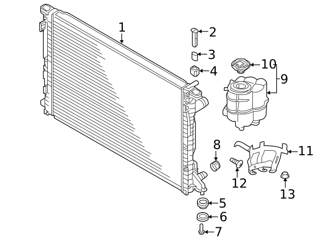 2018-2024 Audi Radiator 8W0-121-251-H | OEM Parts Online