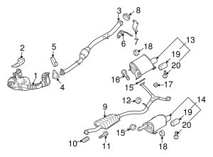 44021AA120 - OEM NEW 1990-18 Subaru Impreza Forester Exhaust System ...