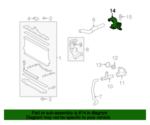2006-2010 Toyota Highlander Water Outlet 16331-20080 | Toyota Parts Center