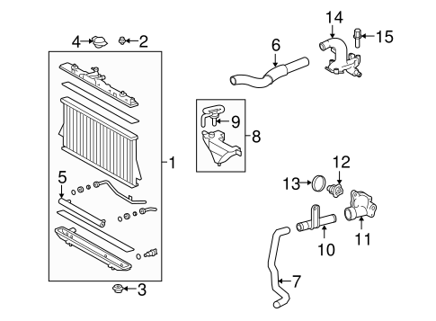 Radiator & Components for 2008 Toyota Highlander | Longo Toyota Parts