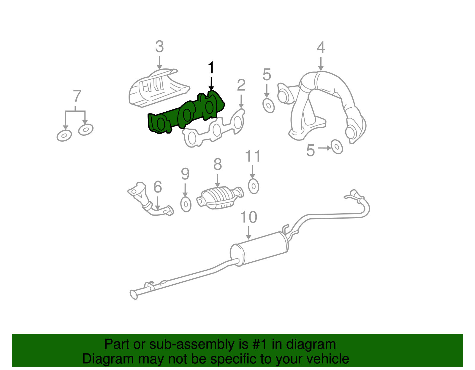 1995-2001 Toyota 1995-2001 Toyota - Exhaust Manifold 17141-62080 ...
