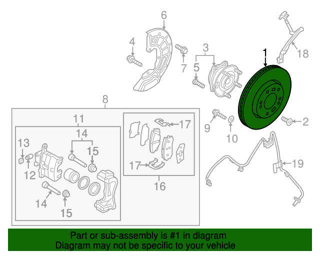 51712-C1000 - Disc Brake Rotor Front 2016-2024 Kia | Kia.Parts Store